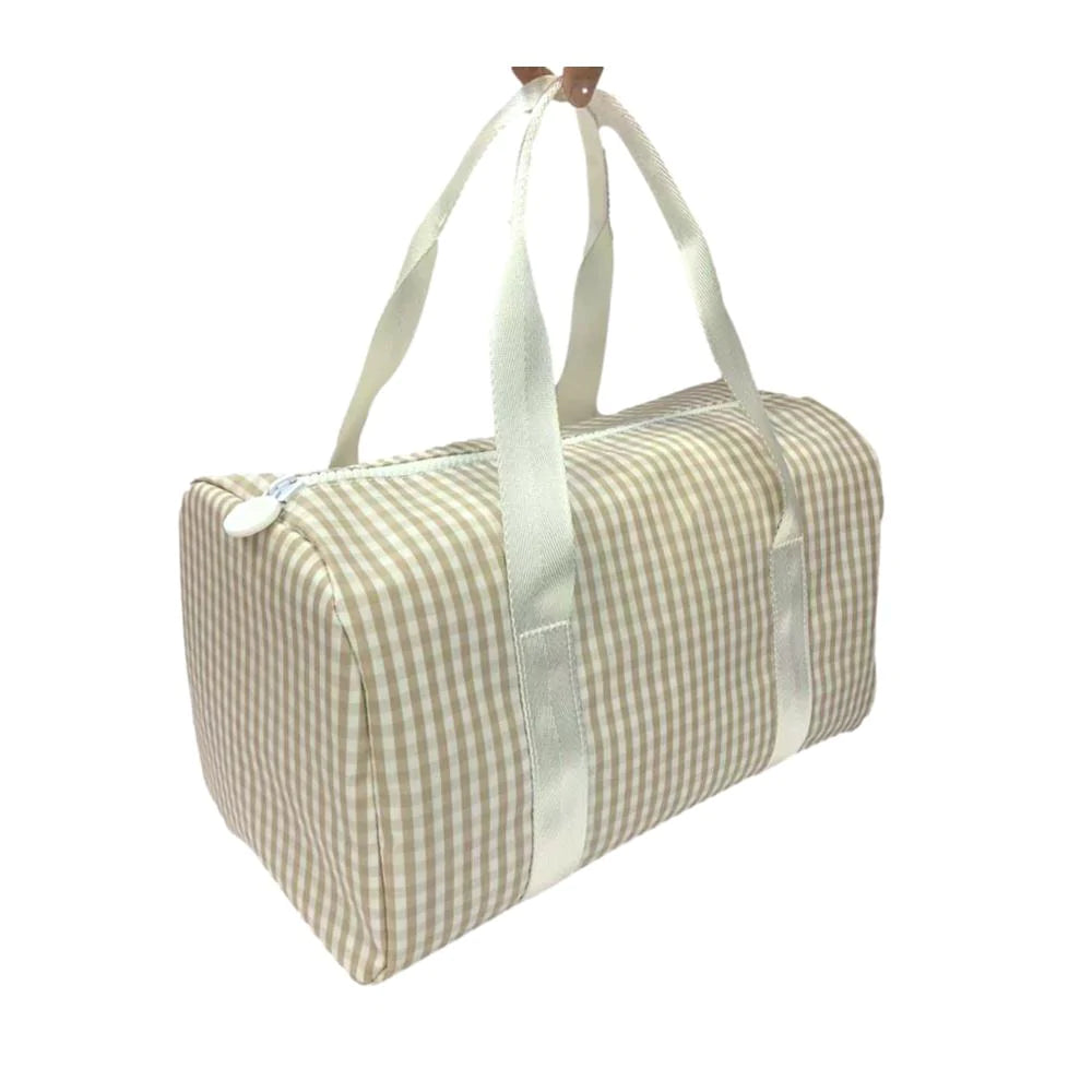 Khaki Gingham Mini Packer – Duck Duck Goose